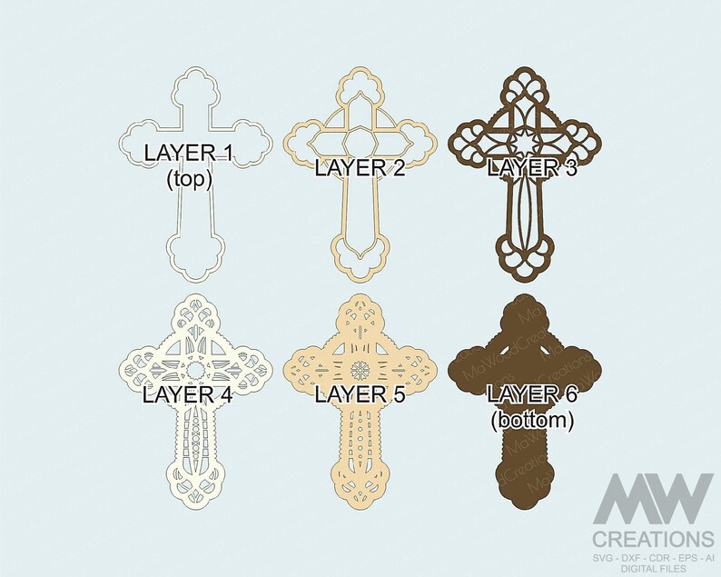 Multi Layer Cross SVG for Cricut Laser Cut Cross Layered Svg - Etsy