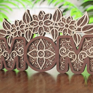 Mom Multilayer Mandala Laser Cut File Mom Mandala SVG Dxf - Etsy
