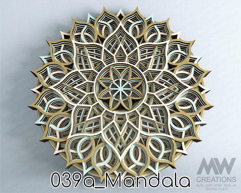 10x10 Mandala Bundle Vol.8, 3D Layered Mandala SVG Bundle, Multi-layer ...