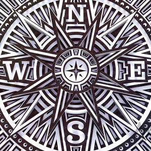 Compass SVG Multi-layered Mandala, 3d Layer Compass Mandala Svg, Shadow ...