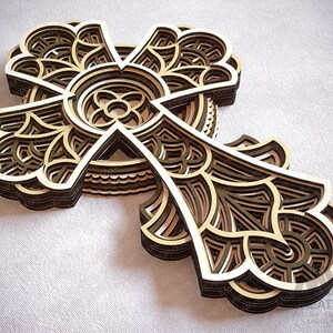 Laser Cut Layer Cross Svg Dxf, Christian Cross SVG, Multi Layer Mandala ...