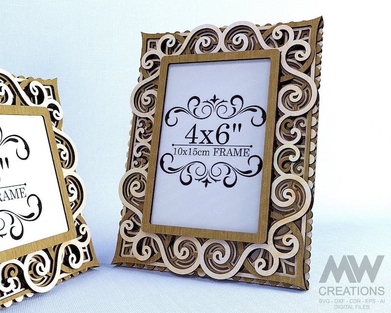 Laser Cut Multi Layer Frame SVG DXF, 4x6 Photo Frame Svg, Laser Cut ...