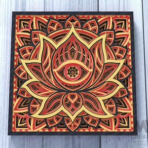 Multilayer Lotus SVG, Layered Flower Lotus With Evil Eye Symbol, Flower ...