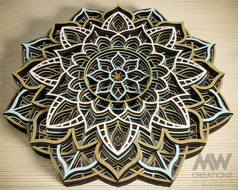 3d Layer Mandala SVG Laser Cut Multilayer Circle Mandala Dxf - Etsy