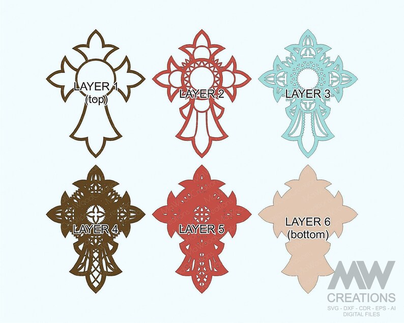 3D Cross SVG Laser Cut Cross Svg Cricut Cross SVG 6 Layer - Etsy