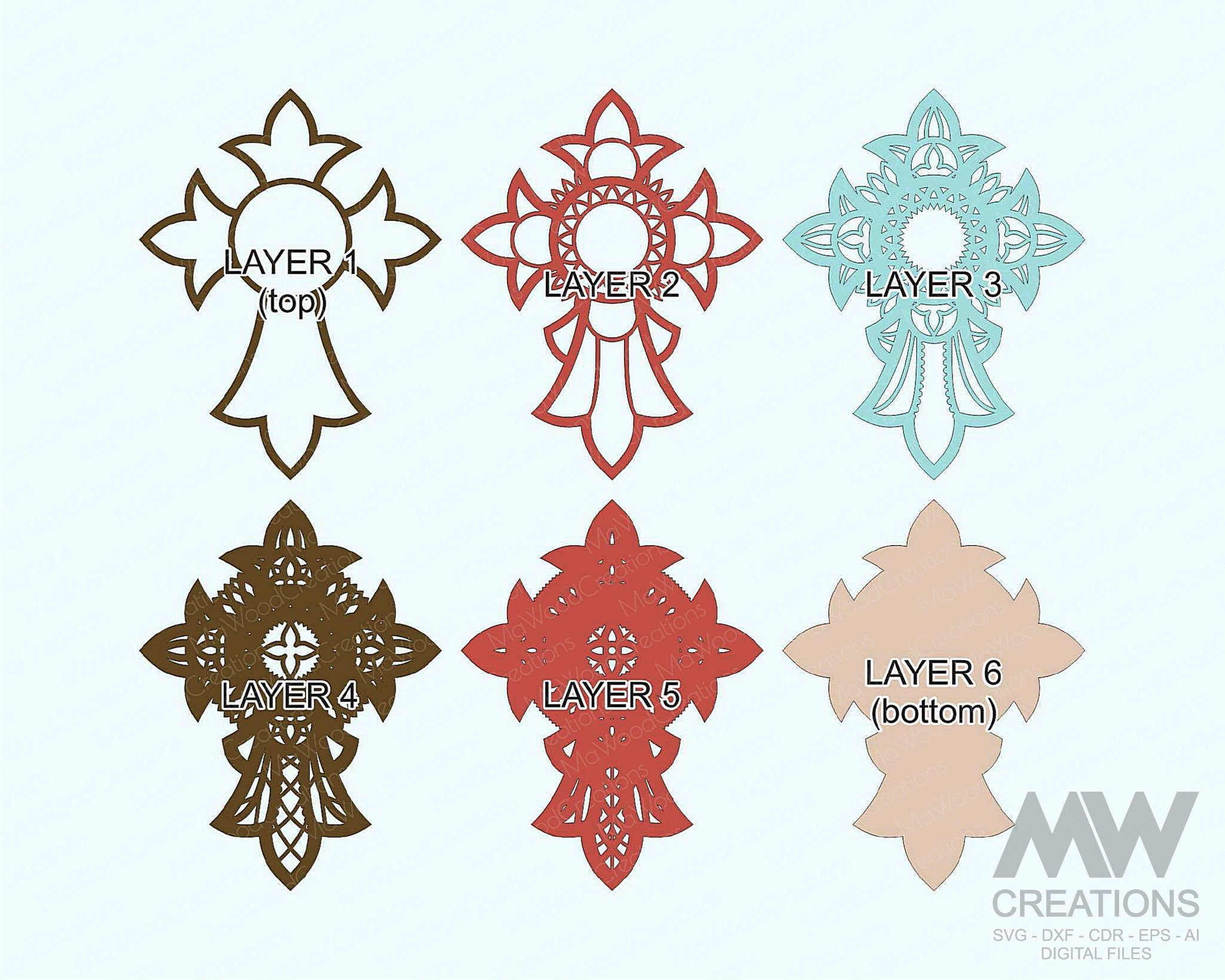 3D Cross SVG Laser Cut Cross Svg Cricut Cross SVG 6 Layer - Etsy UK