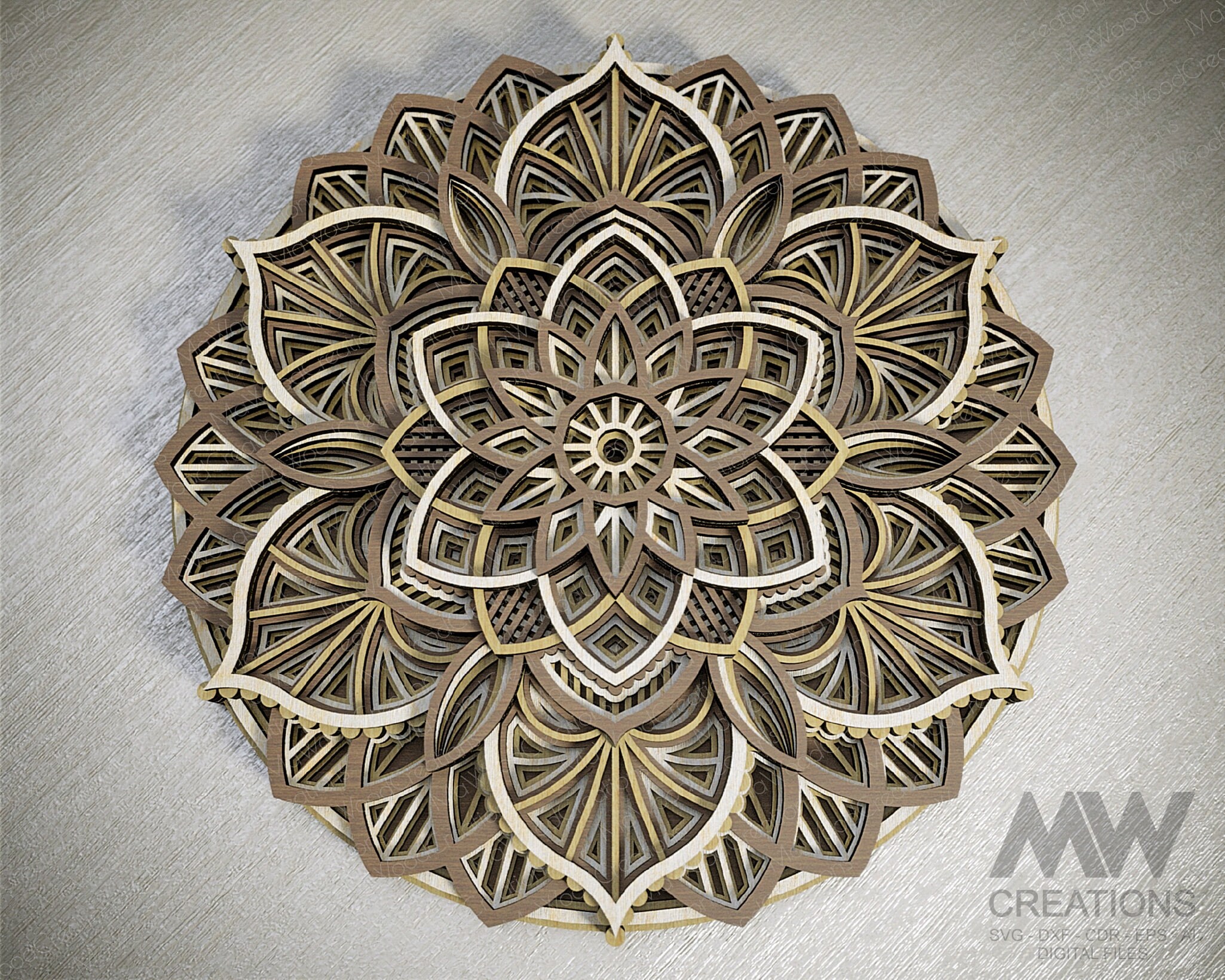 Laser Cut Multi Layer Mandala Dxf Svg 3d Layer Mandala SVG - Etsy