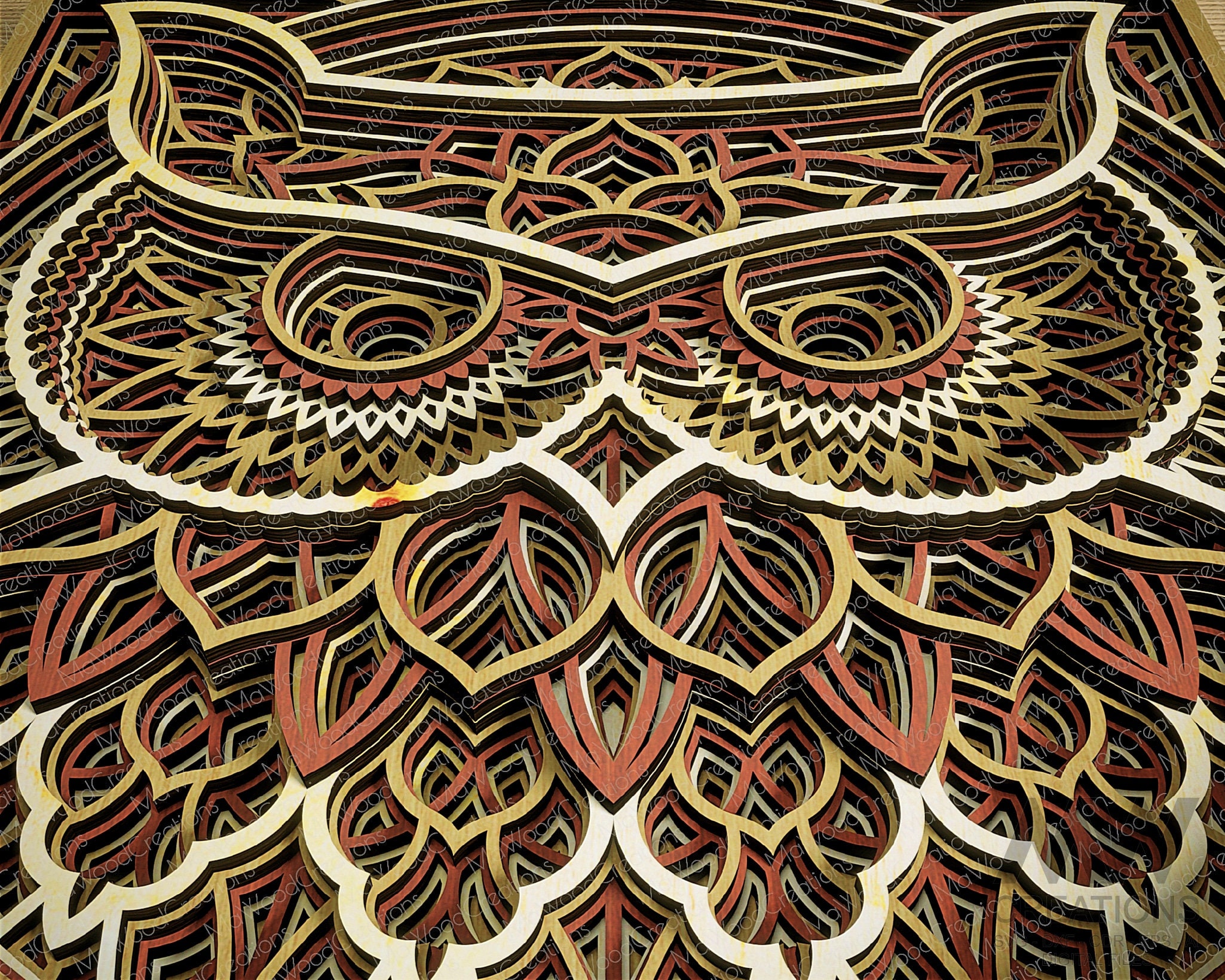 Multi Layer Owl Mandala SVG Dxf, Layered Owl Mandala Layered Svg ...