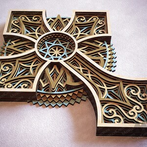 Laser Cut Multilayer Cross SVG, 3d SVG Layered Cross, 3d Layer Wood ...