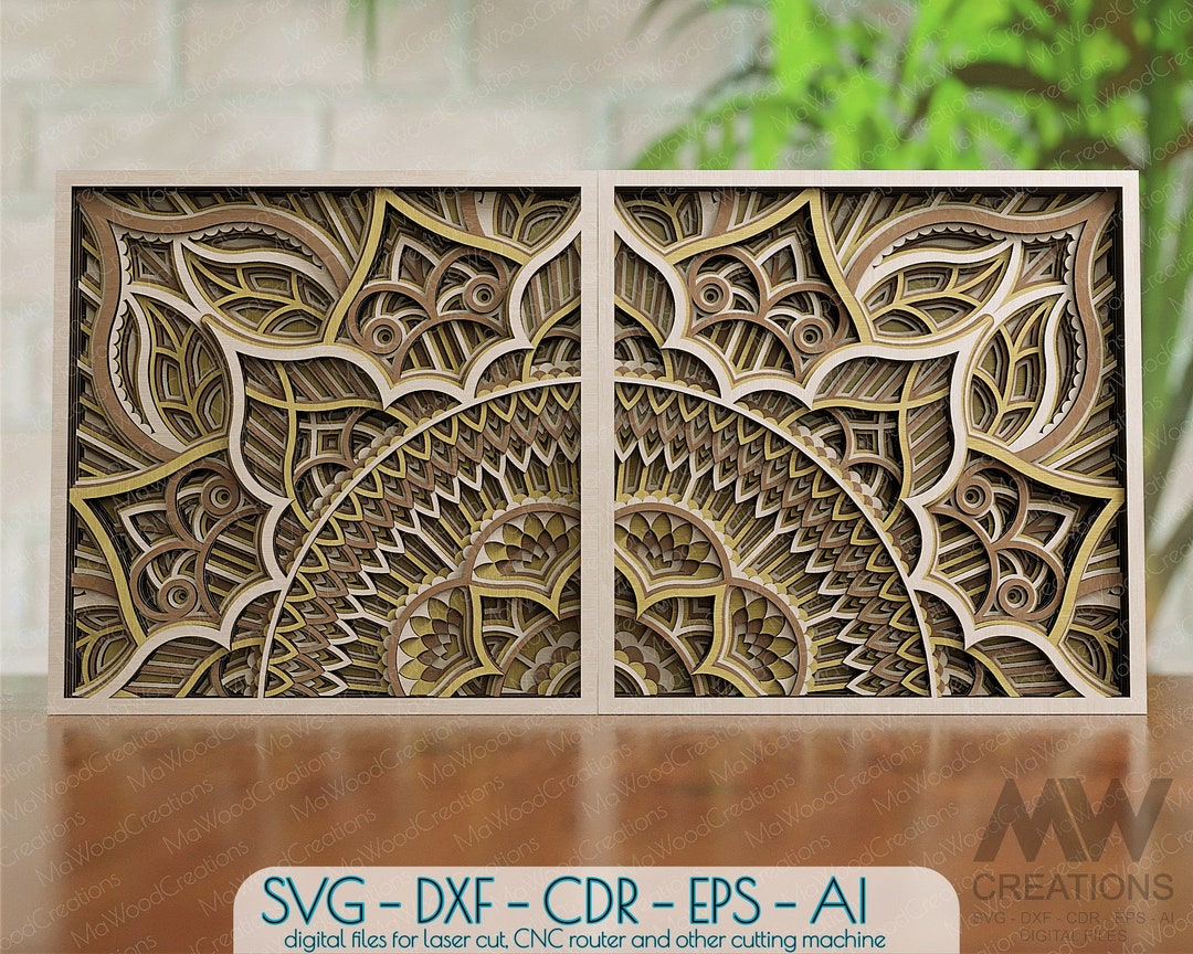 Laser Cut Multilayer Mandala SVG File, 3D Layer Mandala SVG Dxf, Cricut ...