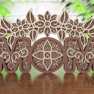 Mom Multilayer Mandala Laser Cut File, Mom Mandala SVG Dxf, Cricut Svg ...