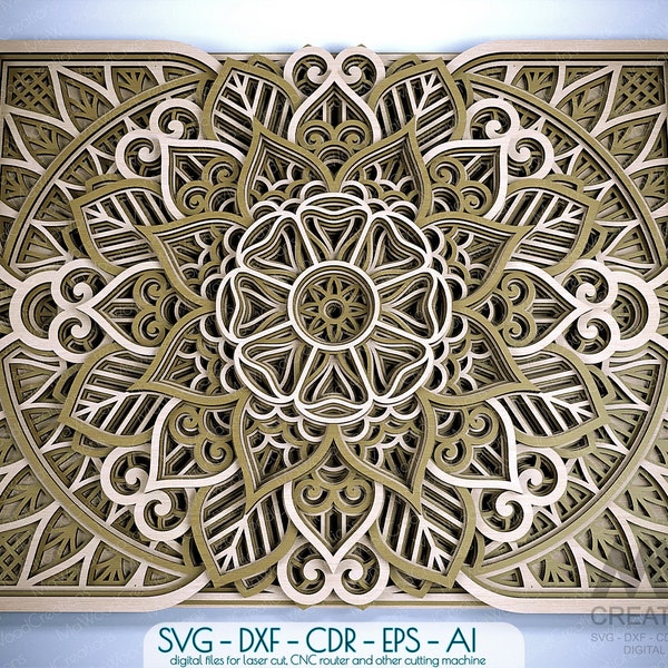 Rectangular Mandala Svg - Etsy