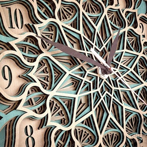 Laser Cut Clock SVG Dxf, Layered Mandala Clock Svg, 3d Svg Clock Files ...