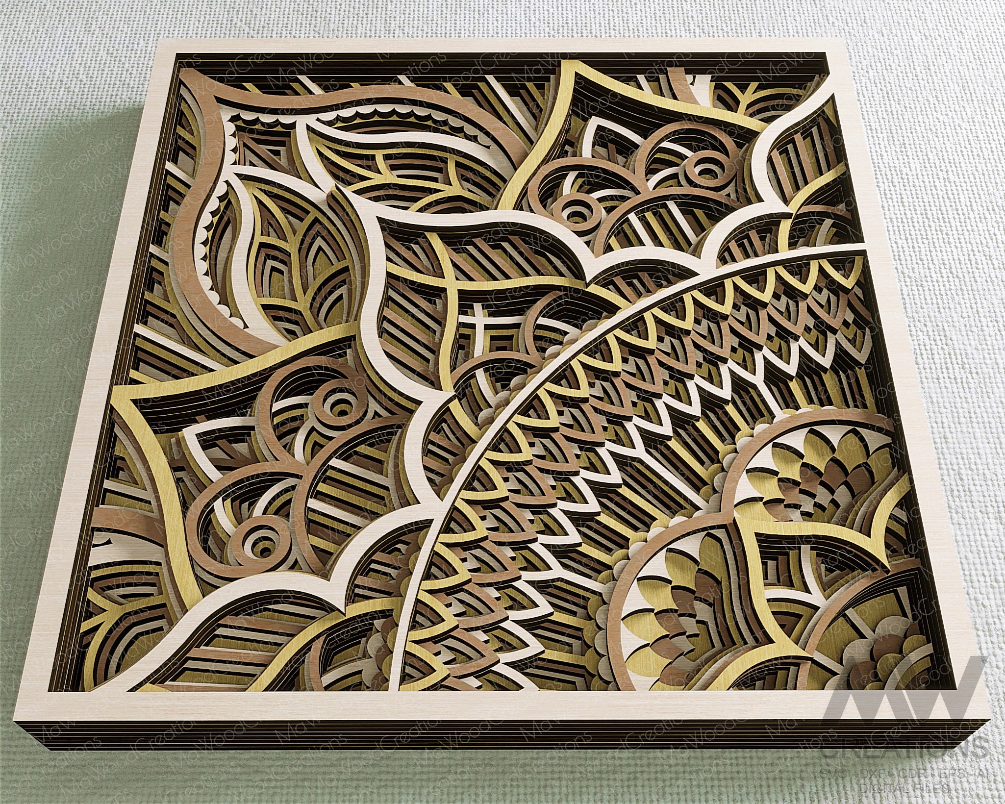 Laser Cut Multilayer Mandala SVG File 3D Layer Mandala SVG - Etsy