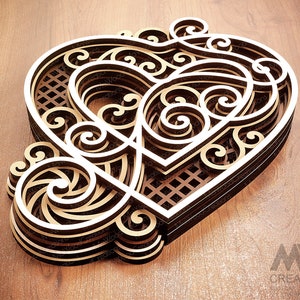 3d Layered Heart Svg, 3d Heart Cricut, Multilayer Heart Svgs, Heart SVG ...