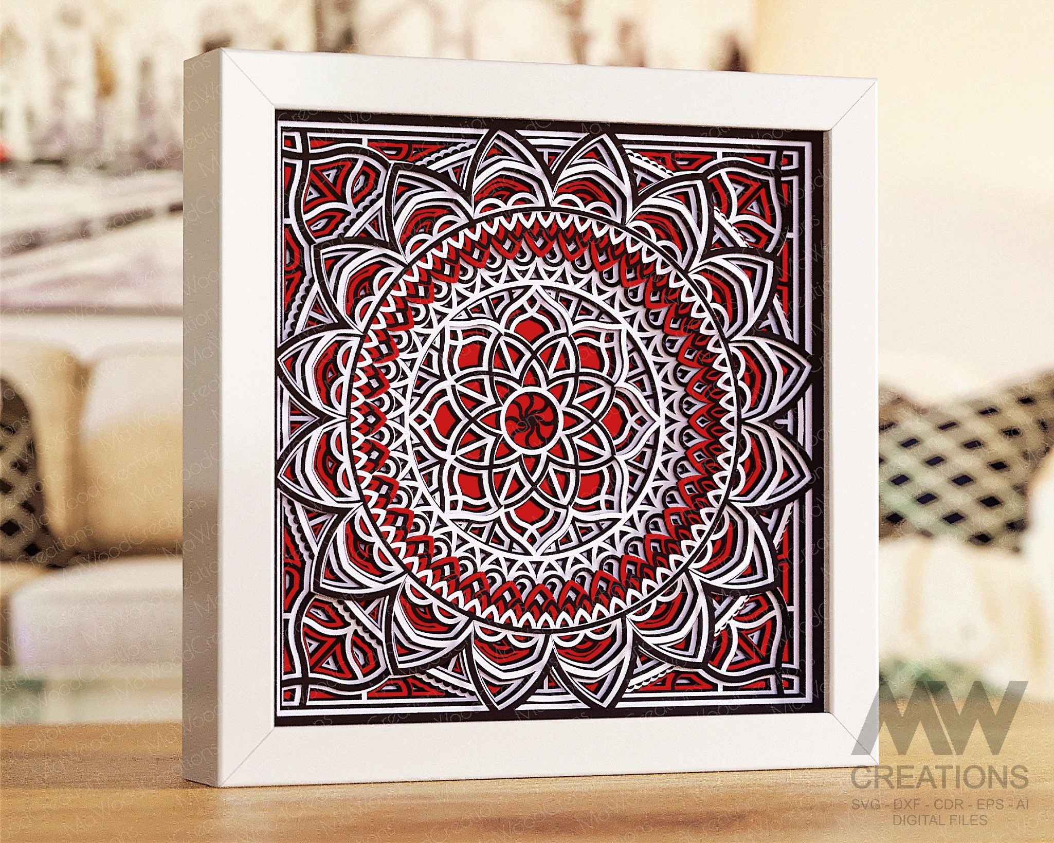 3D Layer Mandala SVG Flower Mandala Paper Cutting Template - Etsy
