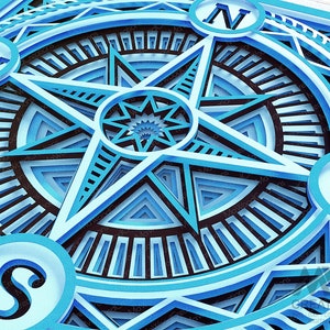 Multilayer Compass Mandala SVG, 3d Compass Svg, Shadow Box Compass ...