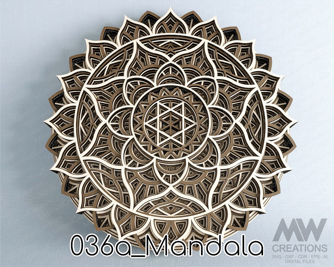 10x10 Mandala Bundle Vol.8, 3D Layered Mandala SVG Bundle, Multi-layer ...