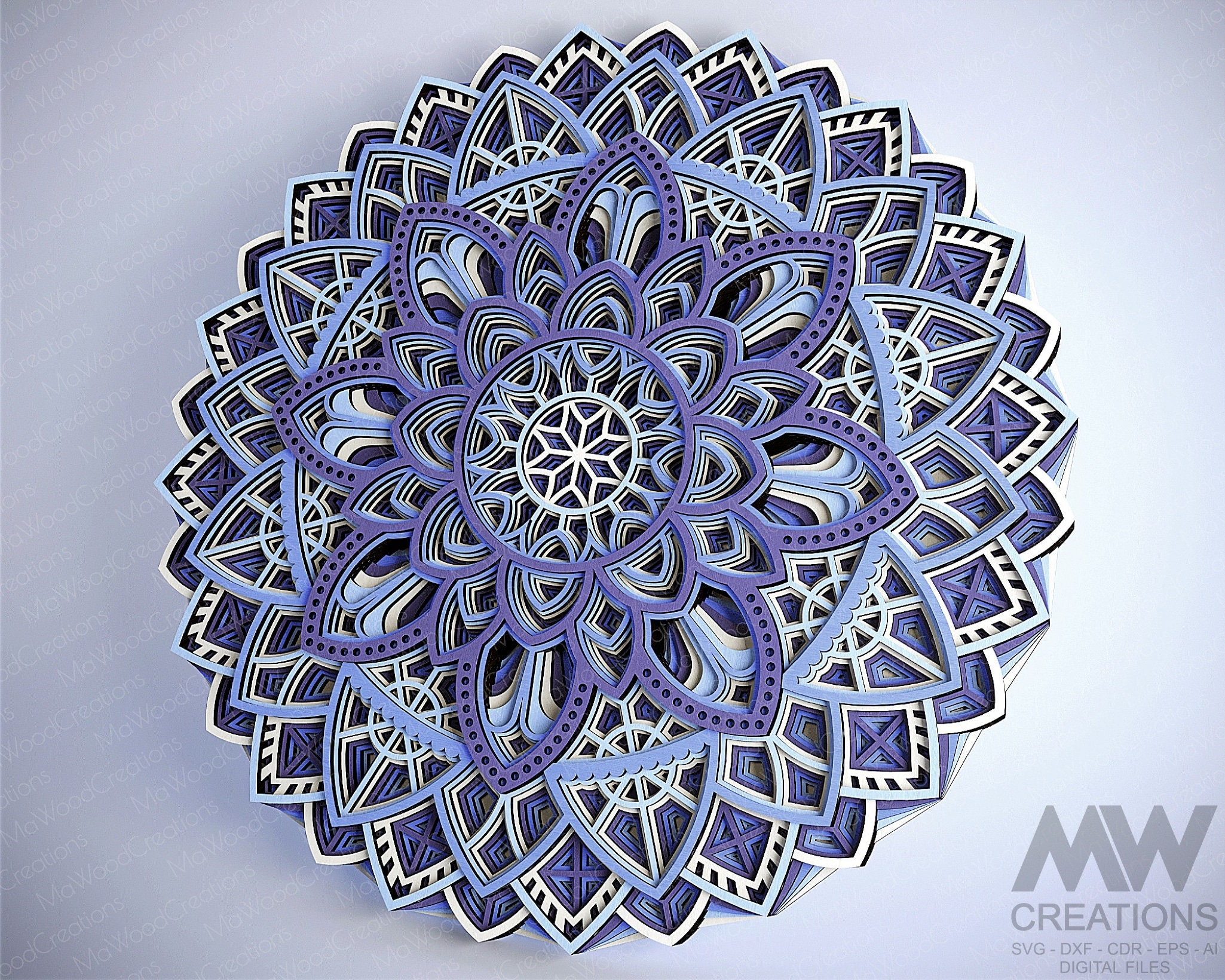 Multilayer Mandala SVG Dxf Files for Laser Cut 3d Mandala - Etsy