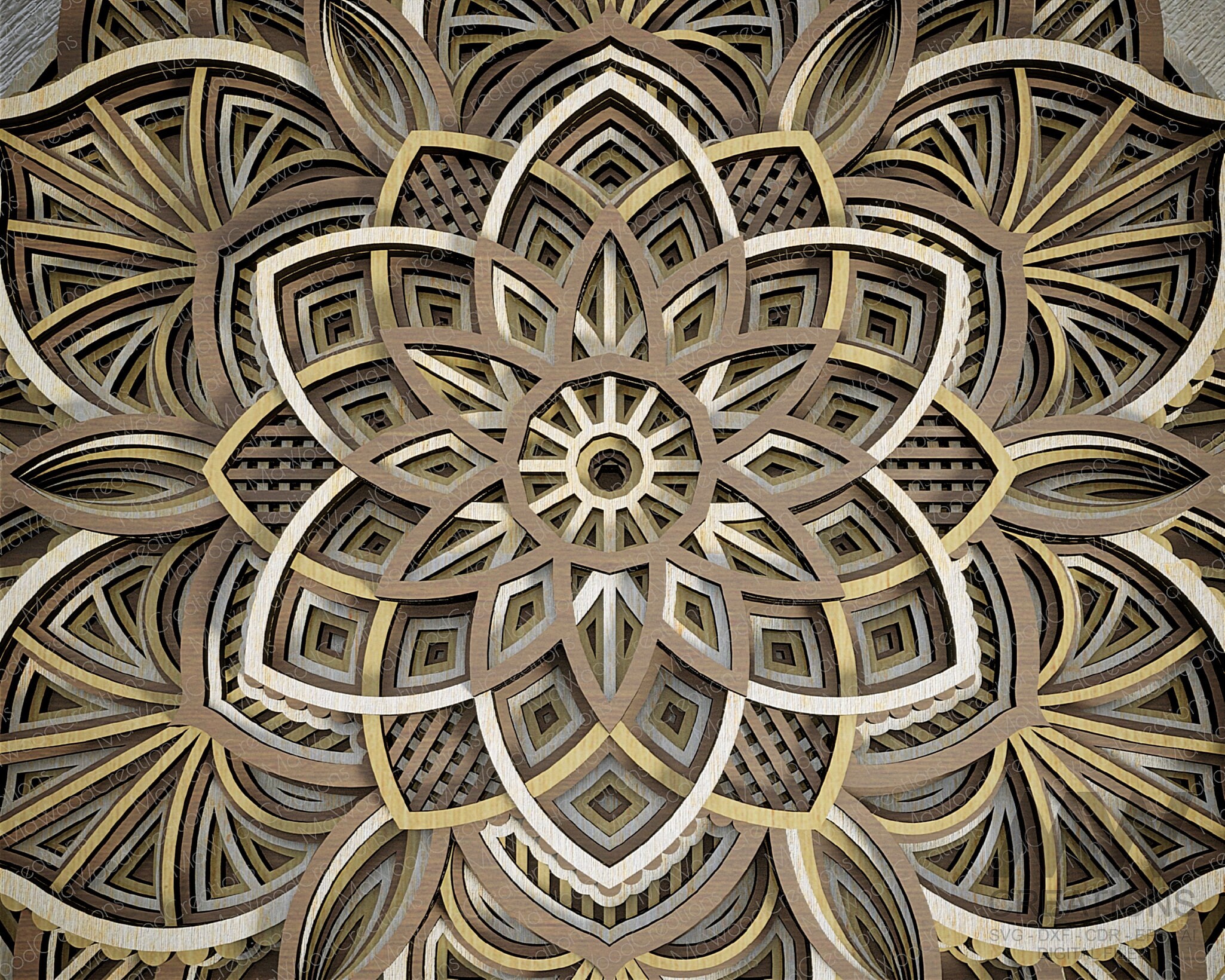 Laser Cut Multi Layer Mandala Dxf Svg 3d Layer Mandala SVG - Etsy