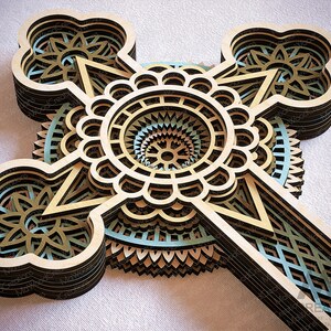 3D Layered Cross, Christian Cross SVG, Multi Layer Cross Svg, Laser Cut ...