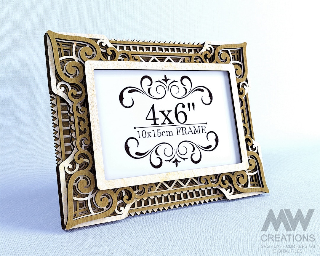 Laser Cut Frame Svg Dxf, Multi-layer Frame, 4x6 Picture Frame Svg ...
