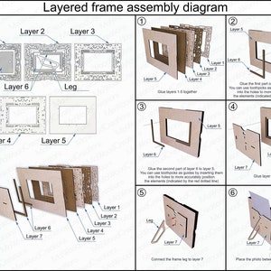 Multilayer Photo Frame, Laser Cut Photo Frame DXF, 4x6 Picture Frame ...