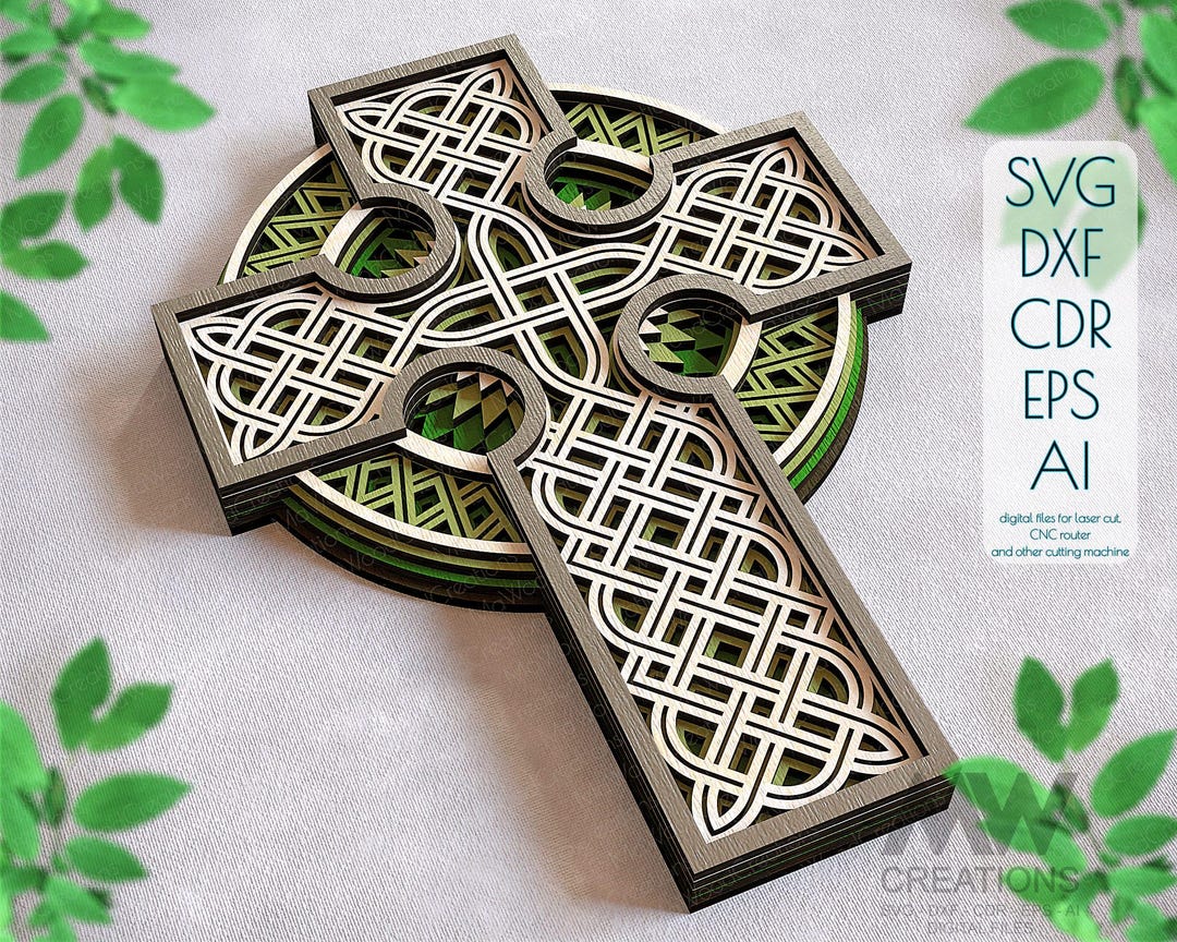 Multilayer Cross SVG, Laser Cut Celtic Cross Svg, Cricut Cross Svg ...