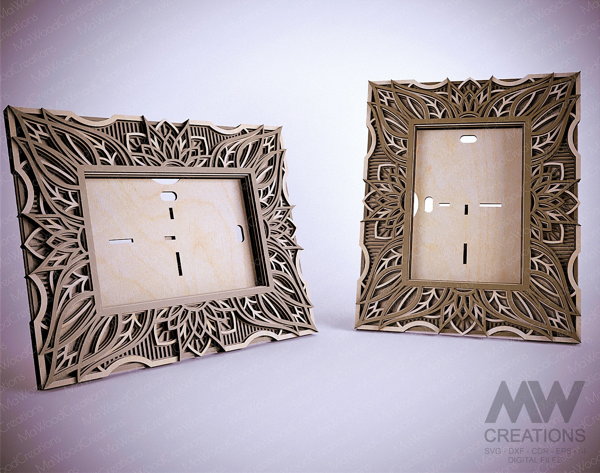 4x6 Picture Frame Laser Cut Files, Layered Frame SVG DXF, Multilayer ...