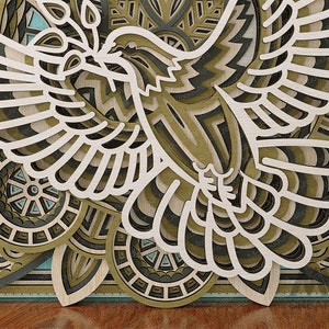 Laser Cut Rock Dove Mandala SVG Dxf, 3D Svg Pigeon Mandala, Glowforge ...