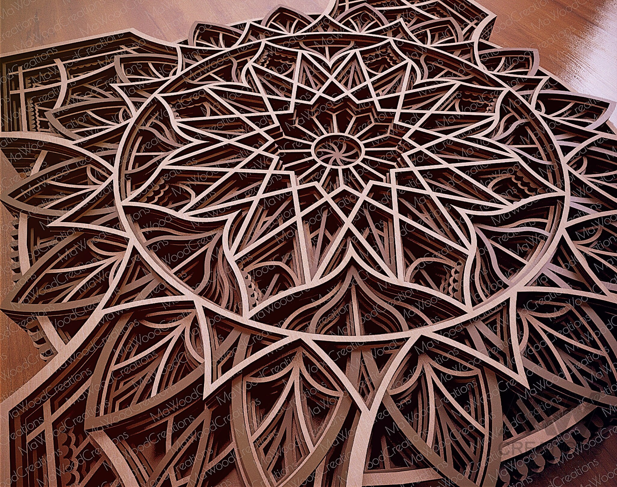7 Layer Mandala SVG Dxf Laser Cut Flower Mandala SVG - Etsy