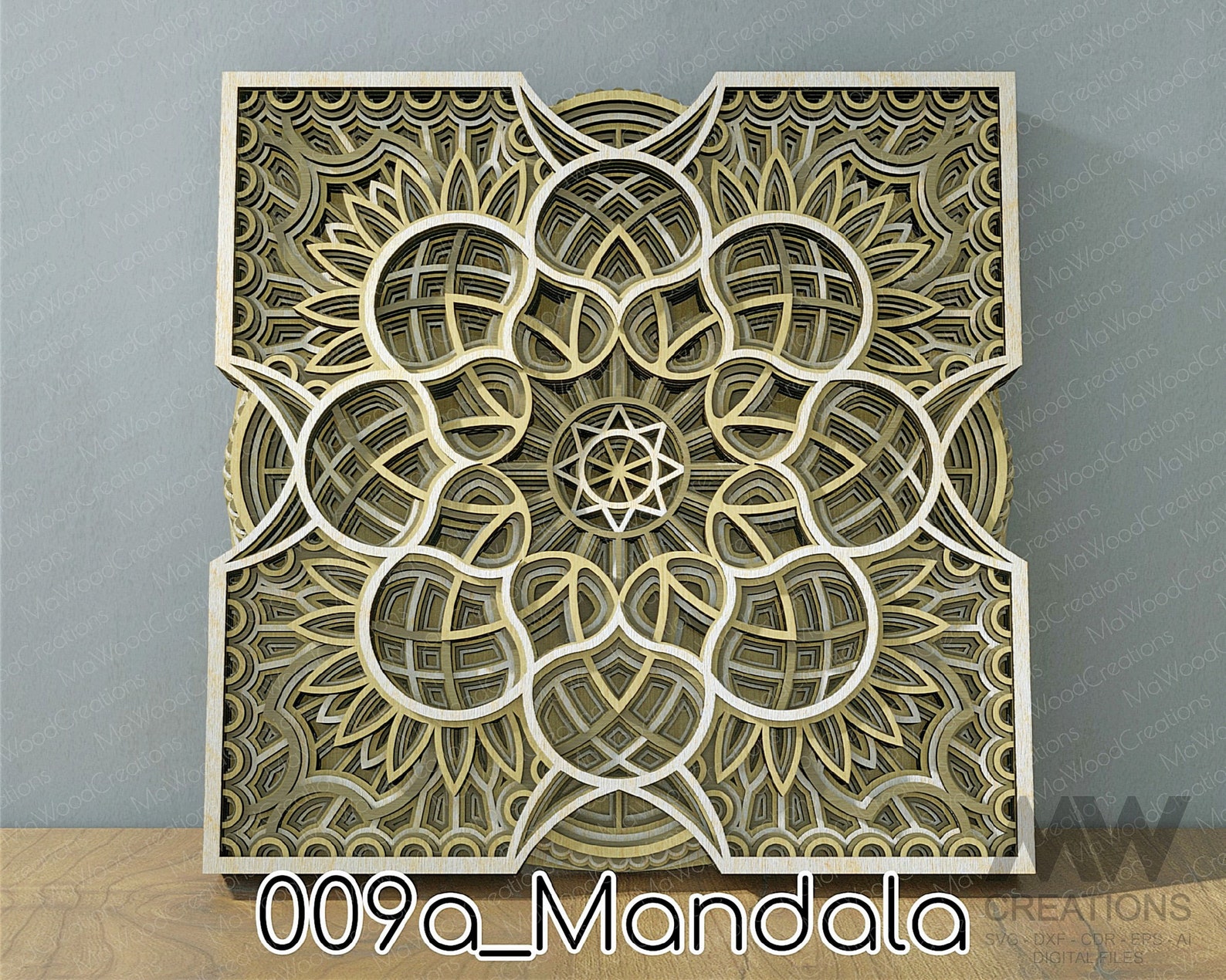 10x10 Mandala Bundle Vol.2, 3D Layered Mandala SVG Bundle, Multi-layer ...