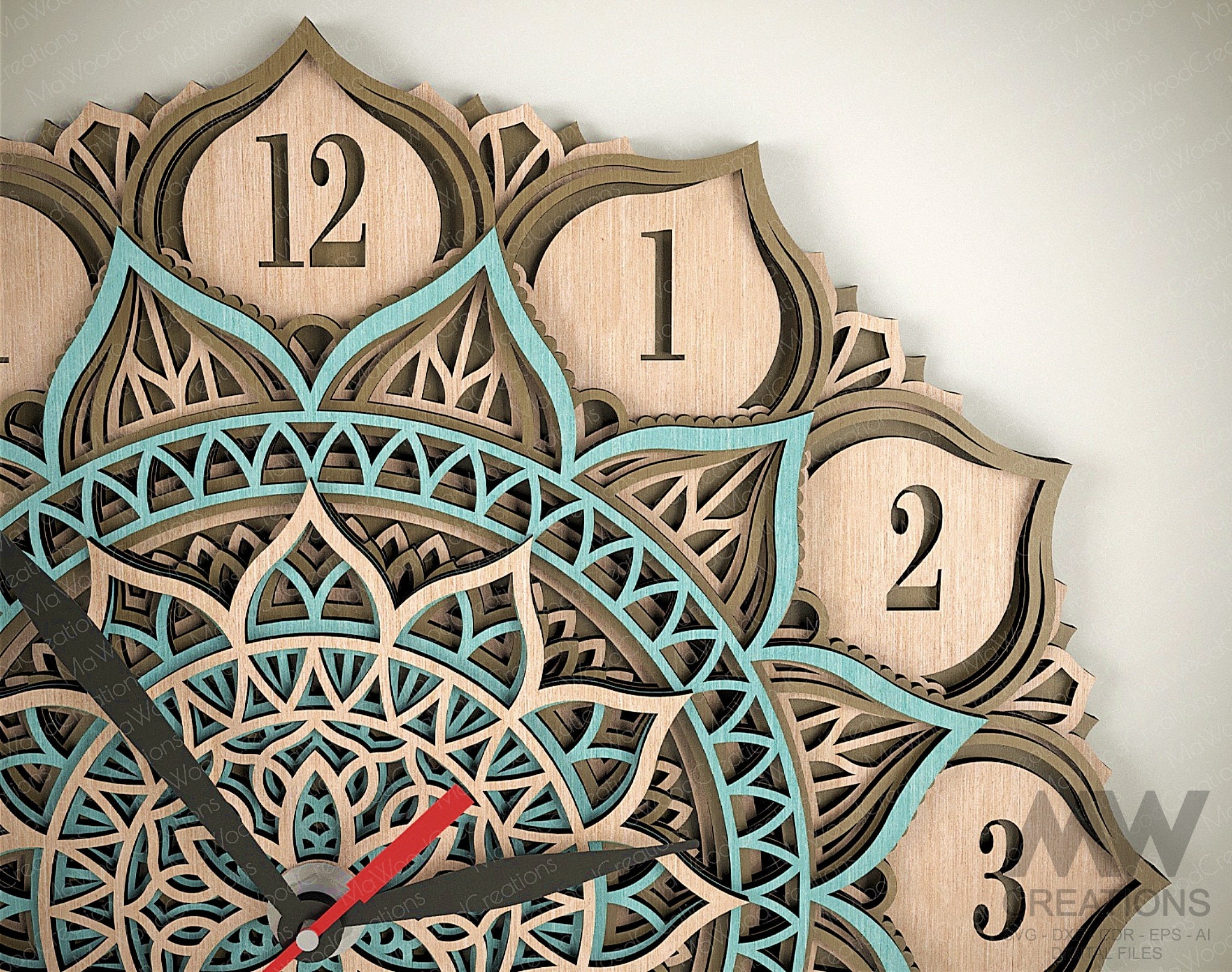 Laser Cut Clock Svg Dxf, 5 Layer Clock Cut Files, Laser Cut Multi Layer ...