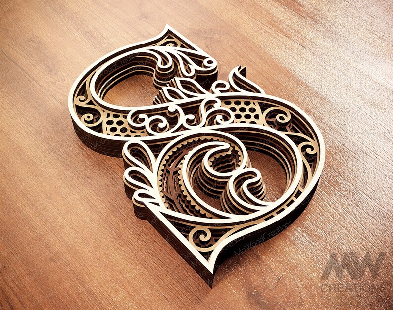 Letter S Laser Cut Multilayer Svg, Cricut Letters, Layered Letters SVG ...