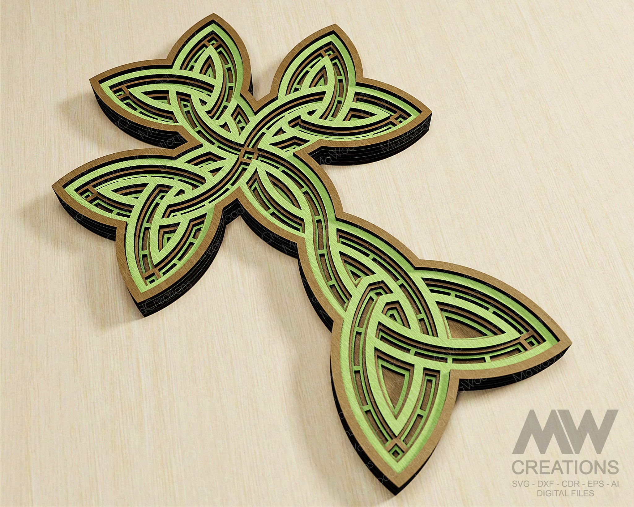 3d Layer Cross Svg Laser Cut Celtic Knot SVG Cricut Cross - Etsy