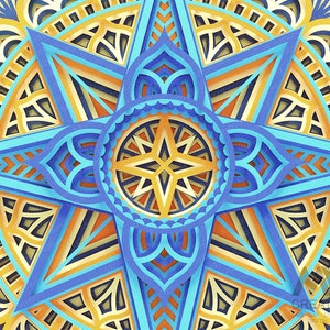 Compass Mandala SVG Dxf, Layered Compass Svg, Shadowbox Compass Paper ...