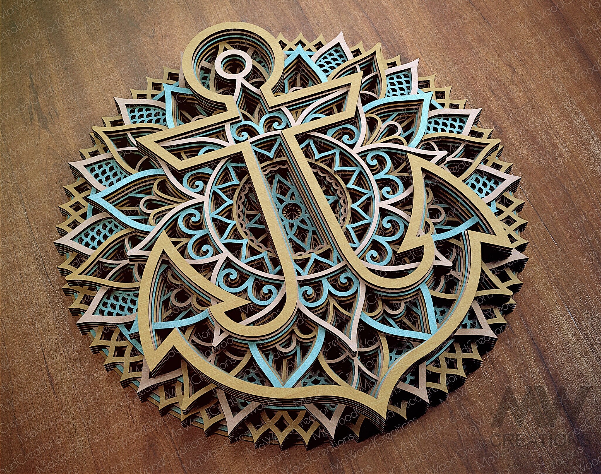 Anchor Multilayer SVG Dxf 3D SVG Anchor Mandala Cricut - Etsy