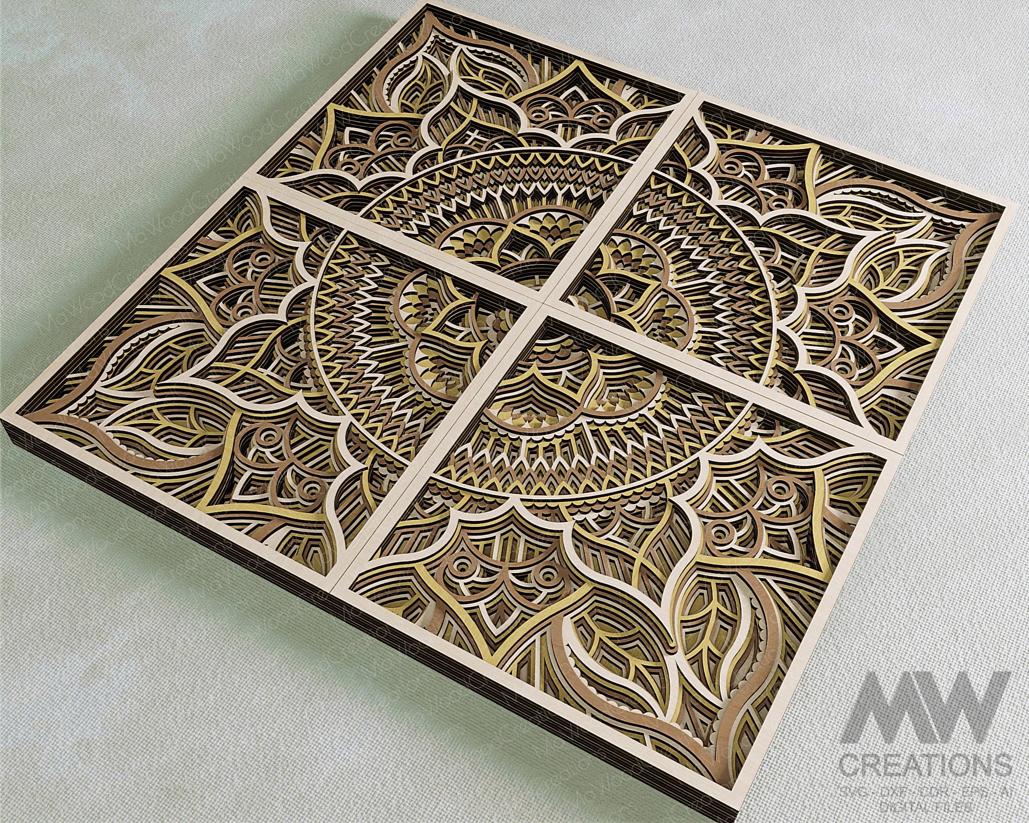 Laser Cut Multilayer Mandala SVG File 3D Layer Mandala SVG - Etsy