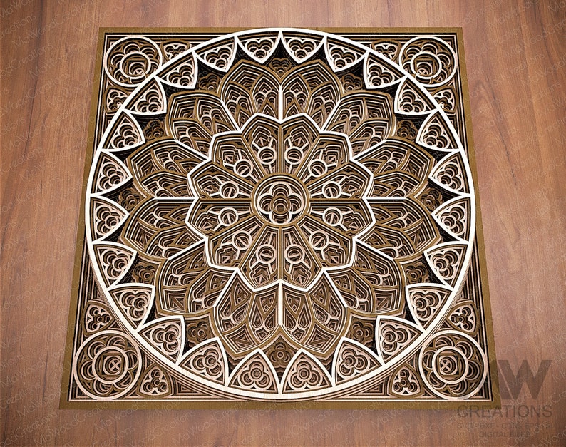 Layered Gothic Rose Window SVG Laser Cut Gothic Rose Mandala - Etsy