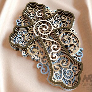 Layered Cross Design for Laser Cutting - Multilayer Cross SVG Dxf - 3D ...