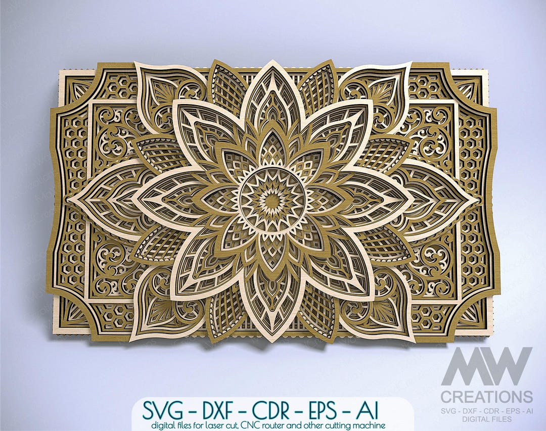 Multi-layer Mandala Svg for Laser Cut Geometric Mandala Pattern 3D SVG ...