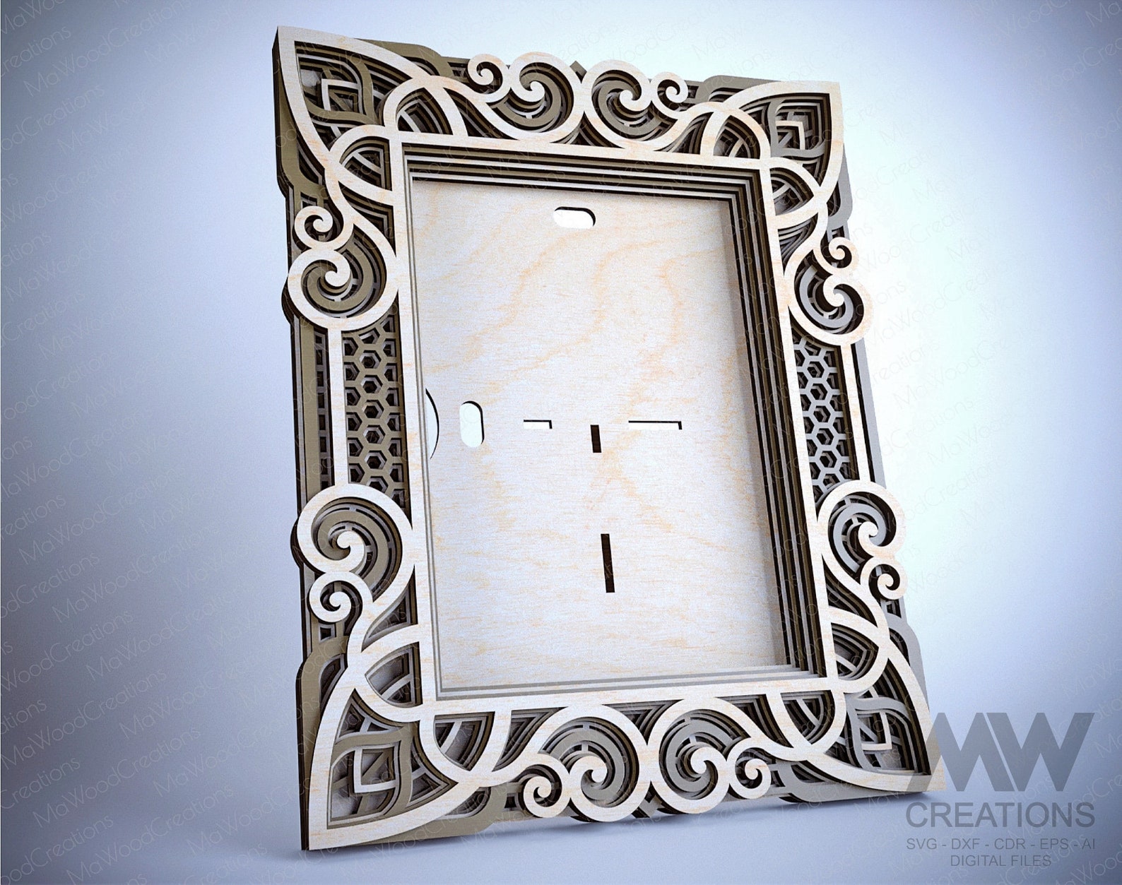 Laser Cut Frame SVG DXF, Multilayer Frame Svg, 5x7 Picture Frame Svg ...