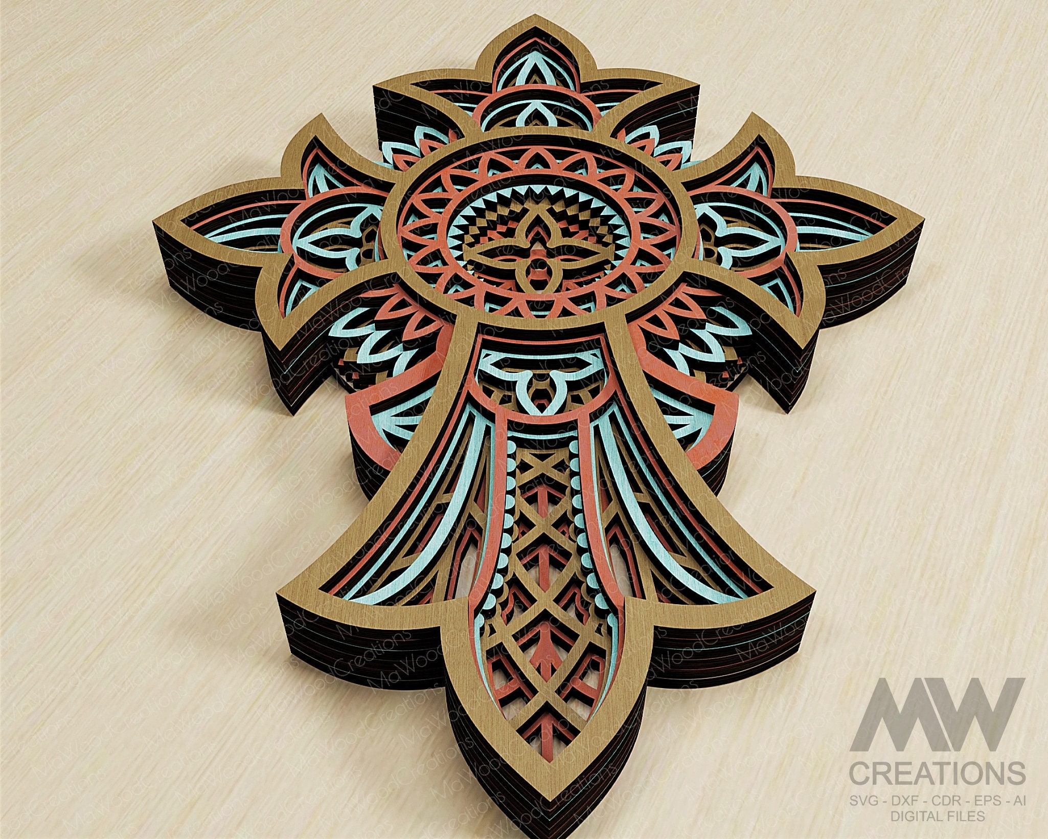 3D Cross SVG Laser Cut Cross Svg Cricut Cross SVG 6 Layer - Etsy