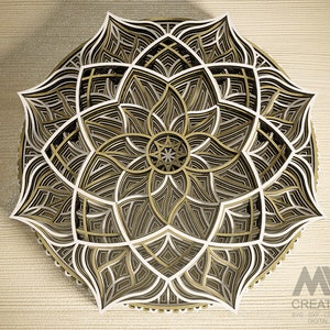 Layered Mandala SVG Dxf, 3D SVG Mandala, Laser Cut Mandala Layered ...