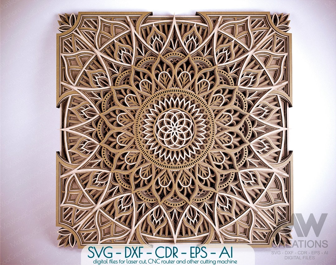 Laser Cut Multi-layer Mandala Svg Dxf, Sacred Geometry Pattern, Home ...