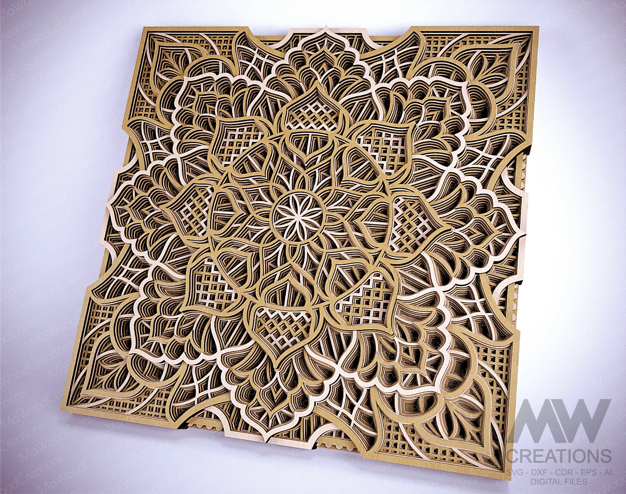 3D Mandala SVG Multi Layer Mandala SVG Dxf Cricut Flower - Etsy