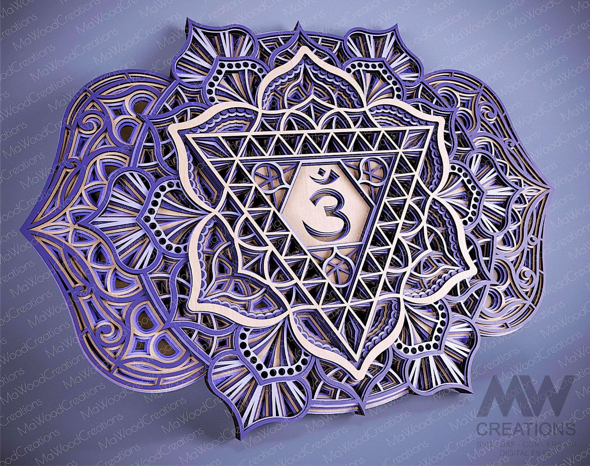 Third Eye Mandala SVG DXF Ajna Mandala Laser Cut Chakra - Etsy