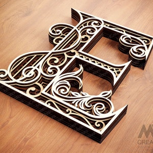 Layered Letter E, Layered Letters SVG, Multi Layer Letters, Letters SVG ...