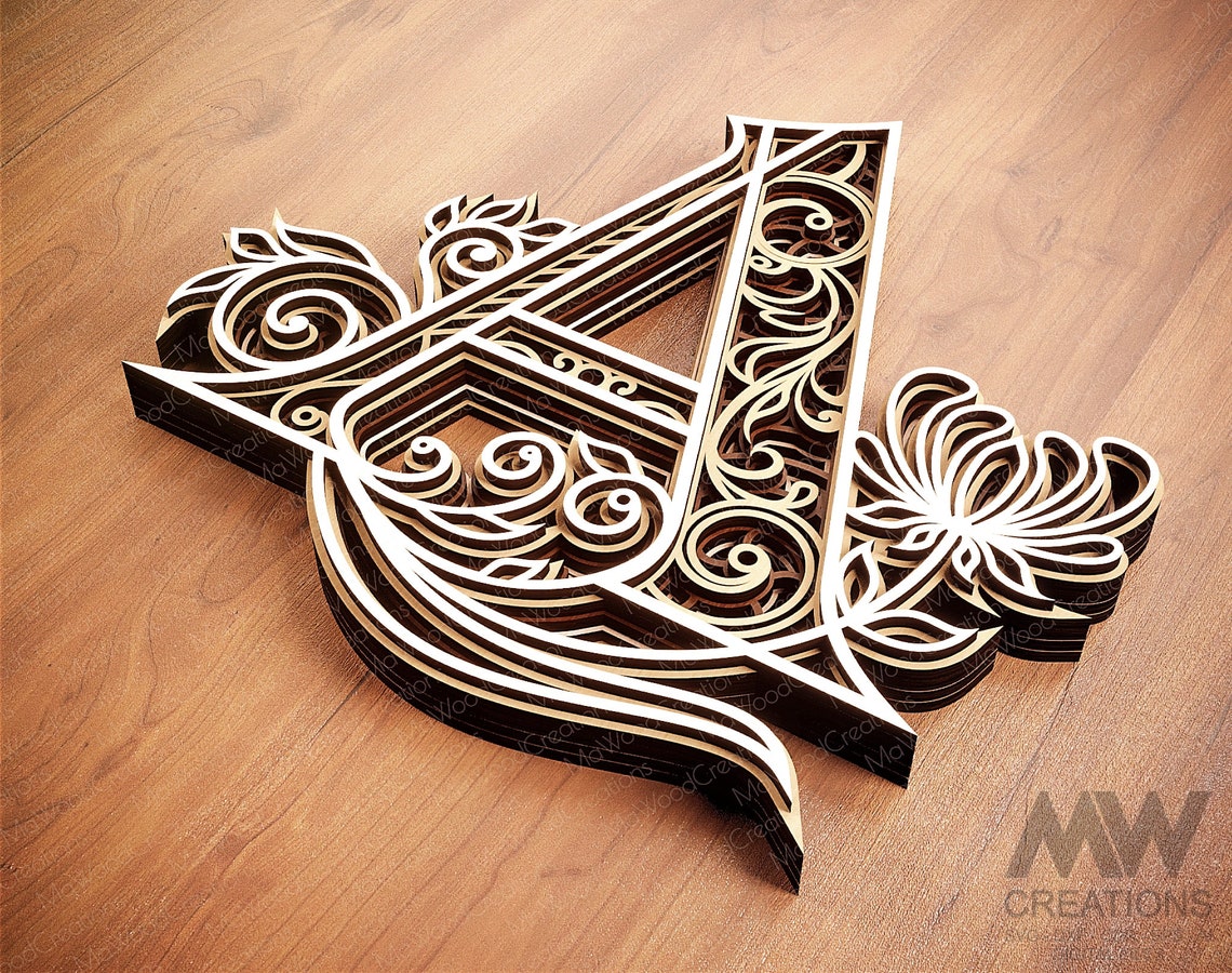 Laser Cut Letter A Layered Letters SVG Multi Layer Letters - Etsy UK