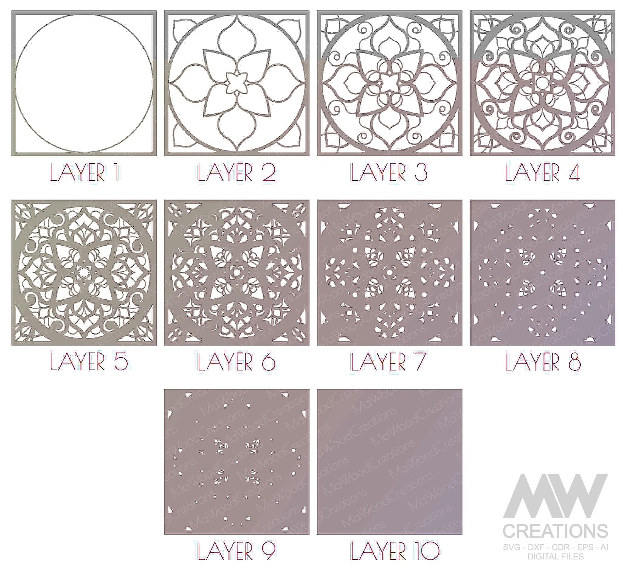 Layered Mandala Svg Shadowbox Svg Mandala Multi Layer Shadow - Etsy